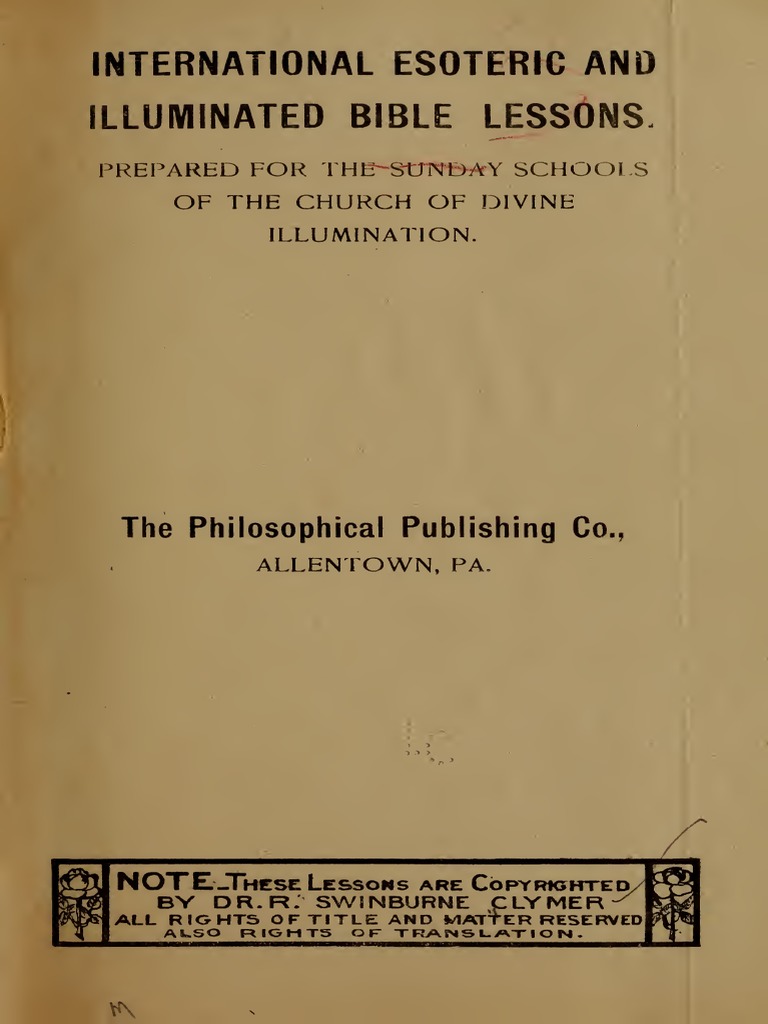 1910 Clymer Esoteric Bible Lessons | PDF | John The Baptist | Christianity