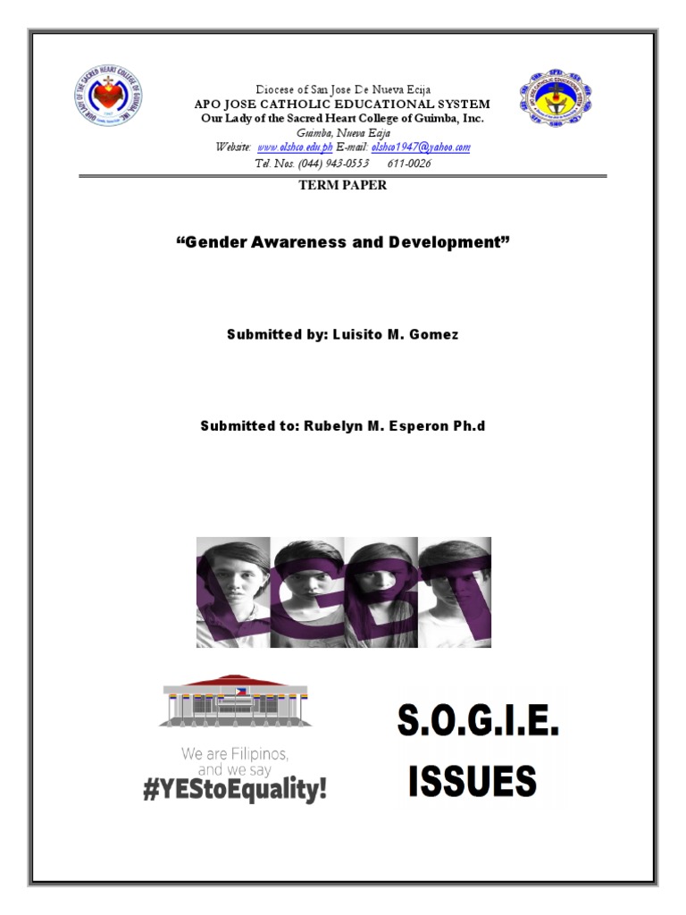 Term Paper Gender Awareness and Development | Download Free PDF ...