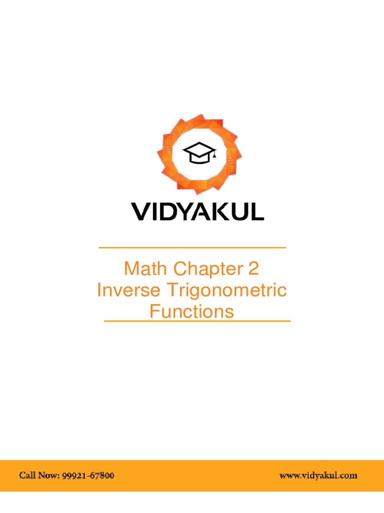 NCERT Solutions Class 12 Maths Chapter 2 Inverse Trigonometric Functions | PDF | Complex ...