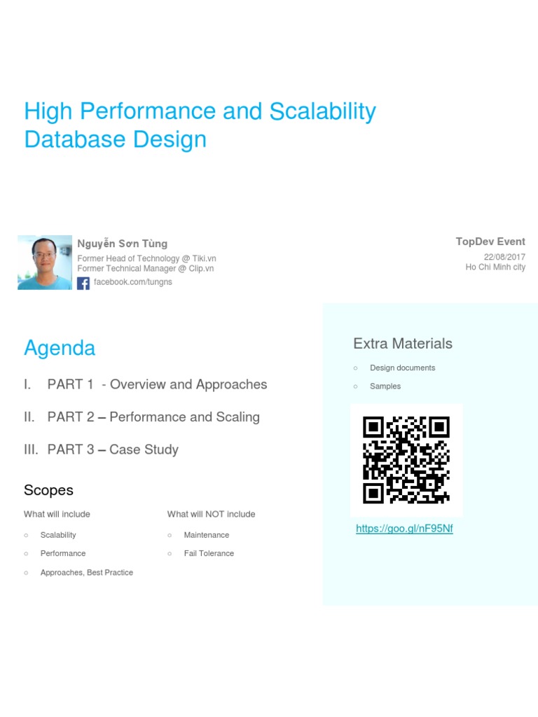 TopDev - High Performance and Scalability Database Design - V2.1 | PDF | Replication (Computing ...