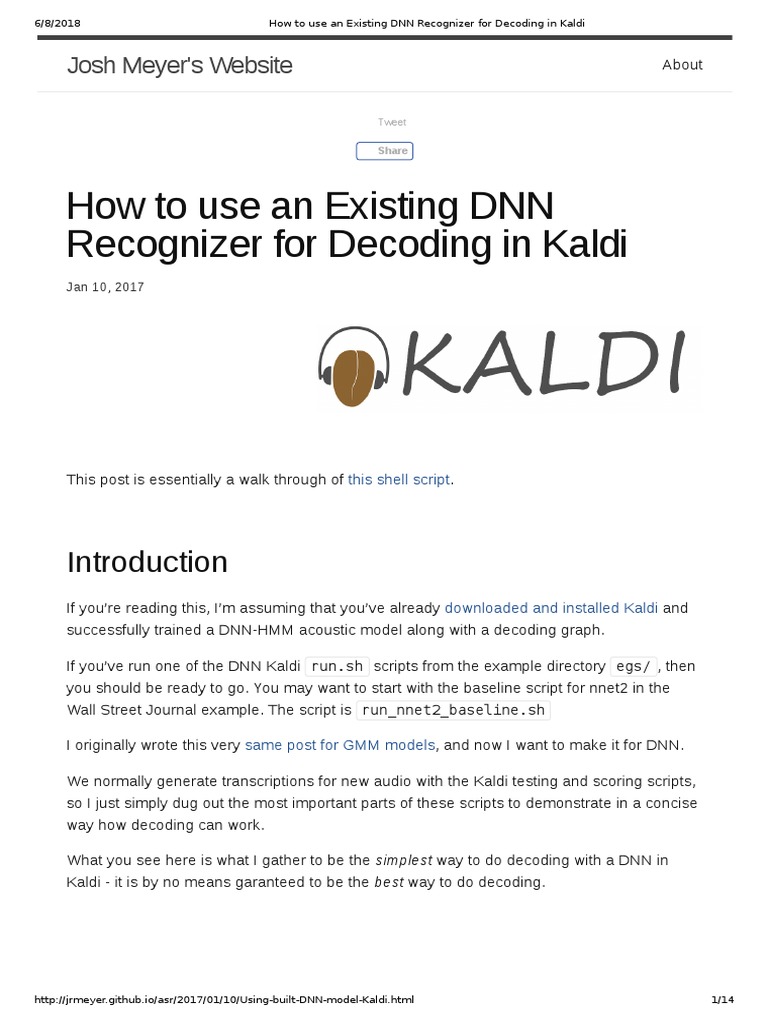Kaldi DNN Decoding Guide | PDF | Cognitive Science