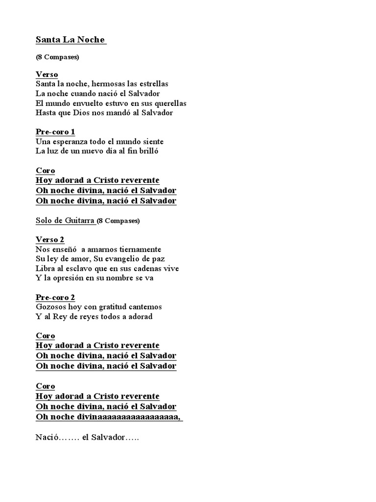Santa La Noche (Lyrics) | PDF