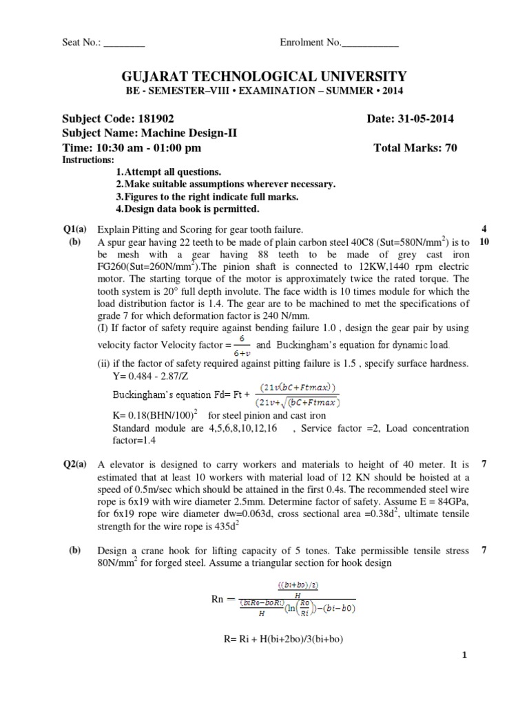 Machine Design II | Download Free PDF | Gear | Piston