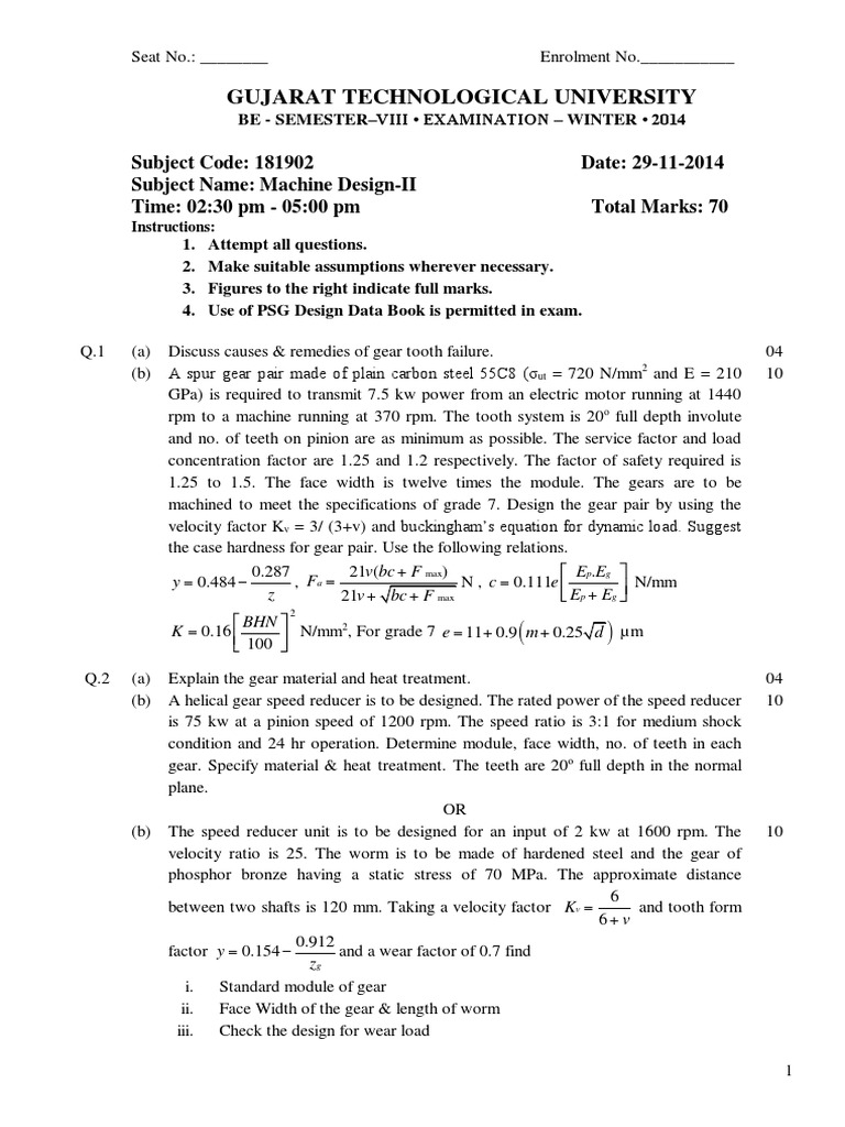 Machine Design II | PDF | Gear | Engines