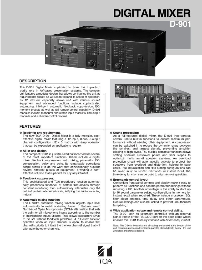 Digital Mixer: Application Example | PDF | Equalization (Audio) | Microphone