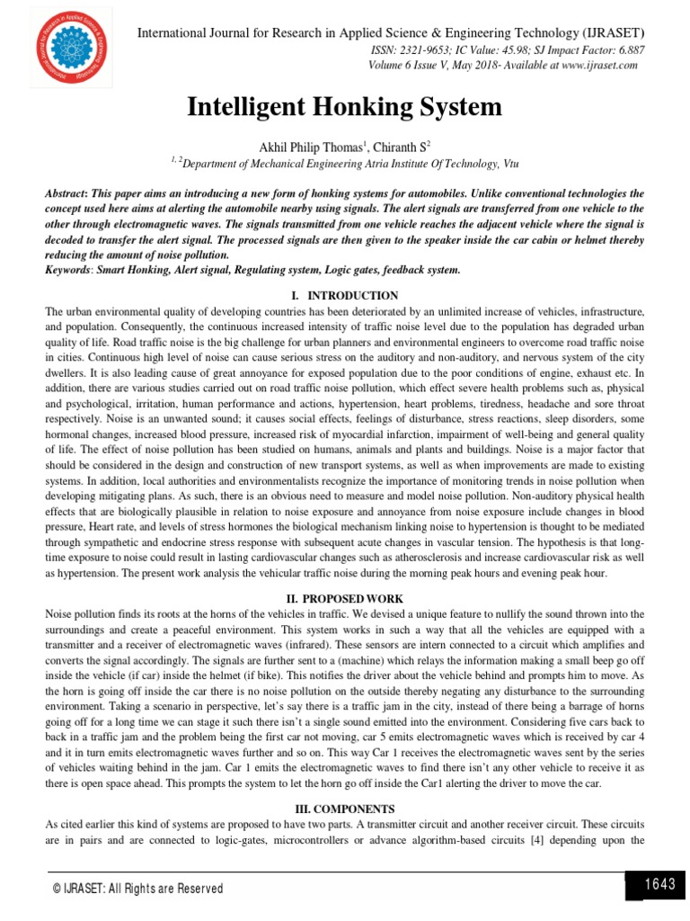 Intelligent Honking System | PDF | Transmitter | Antenna (Radio)