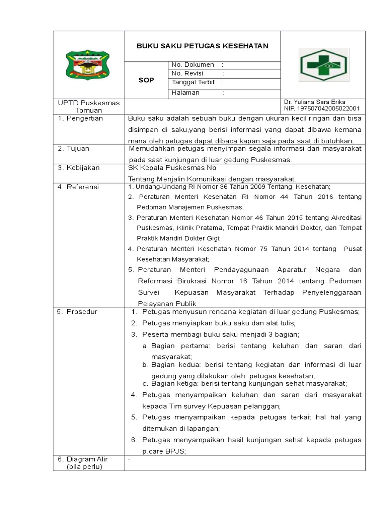 Sop Buku Saku Petugas | PDF