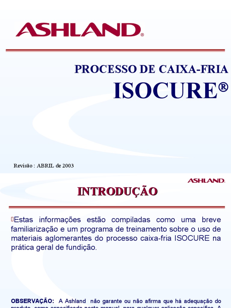 Treinamento Isocure - Areia | PDF | Fundição (metalurgia) | Pressão