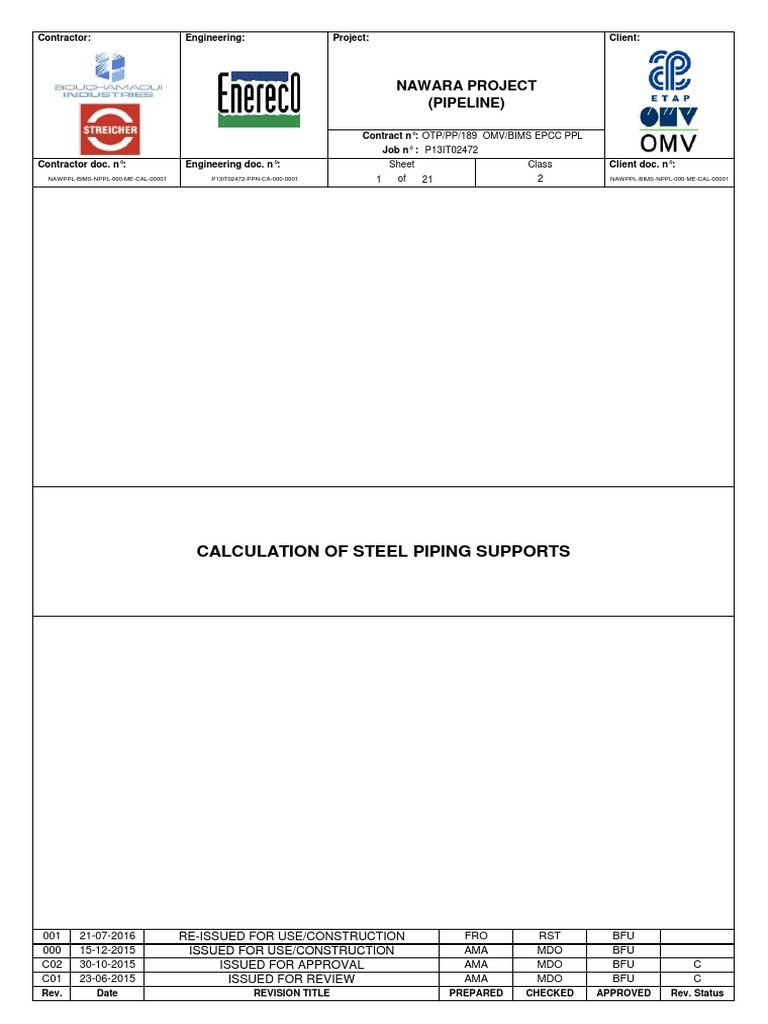 Calculation of Steel Piping Supports | PDF | Solid Mechanics | Chemical ...