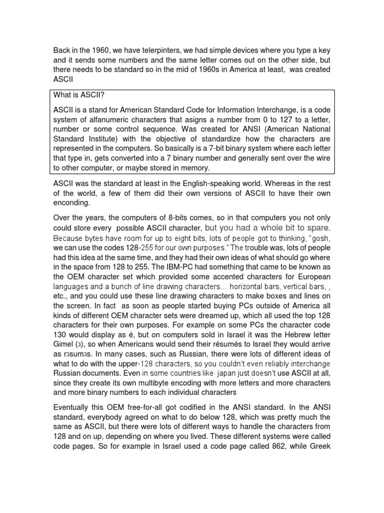 Ascii and Unicode | PDF | Character Encoding | Ascii