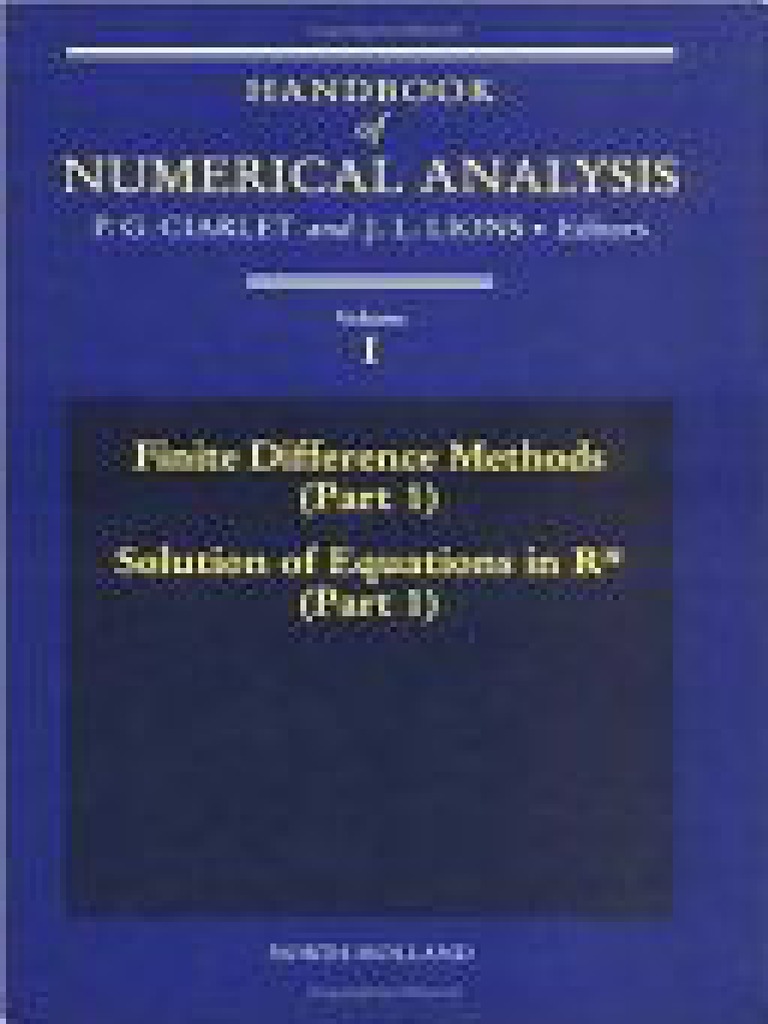 Handbook of Numerical Analysis: Volume I, Finite Difference Method I ...