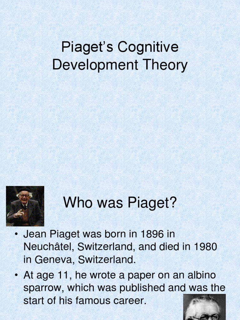 Piaget's Cognitive Development Theory | PDF | Early Childhood ...