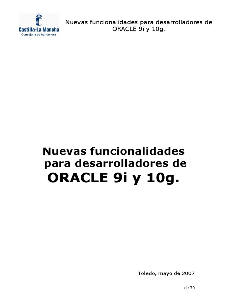 Nuevas Funcionalidades de Oracle 9i y 10g | PDF | X camino | Xml