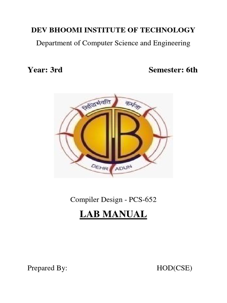 Compiler Design Lab | PDF | Identifier | Compiler