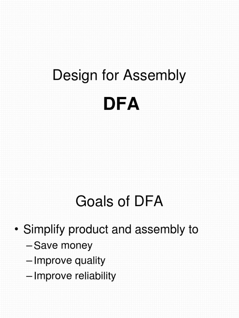 Design For Assembly | PDF | Screw | Metalworking