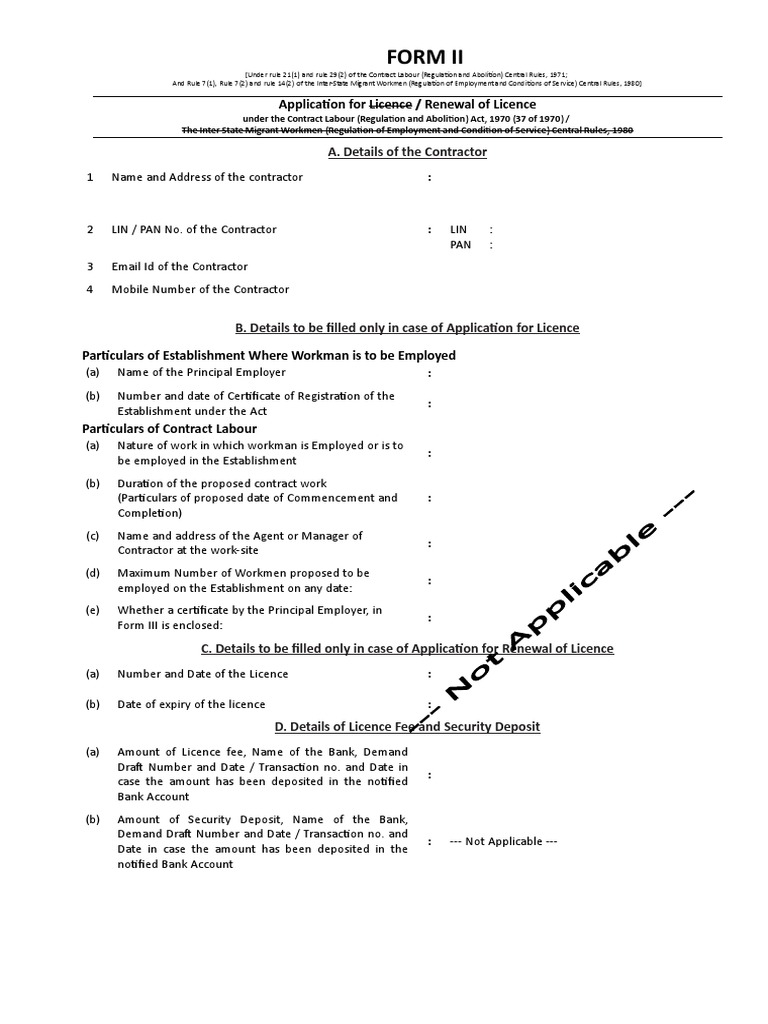 Form Ii: A. Details of The Contractor | Download Free PDF | Banks ...