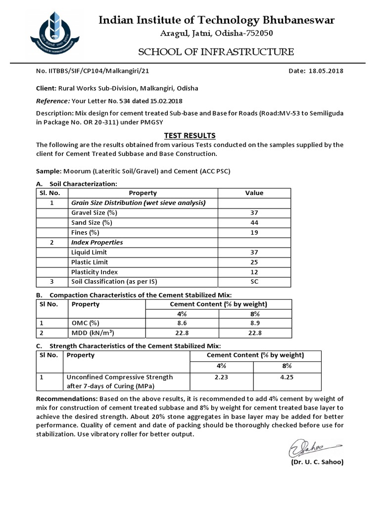 Mix Design Report - Malkangiri-311 | Download Free PDF | Cement | Materials