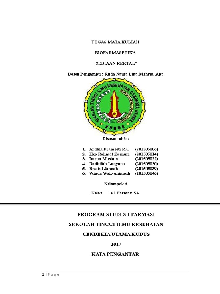Sediaan Rektal dalam Biofarmasetika | PDF