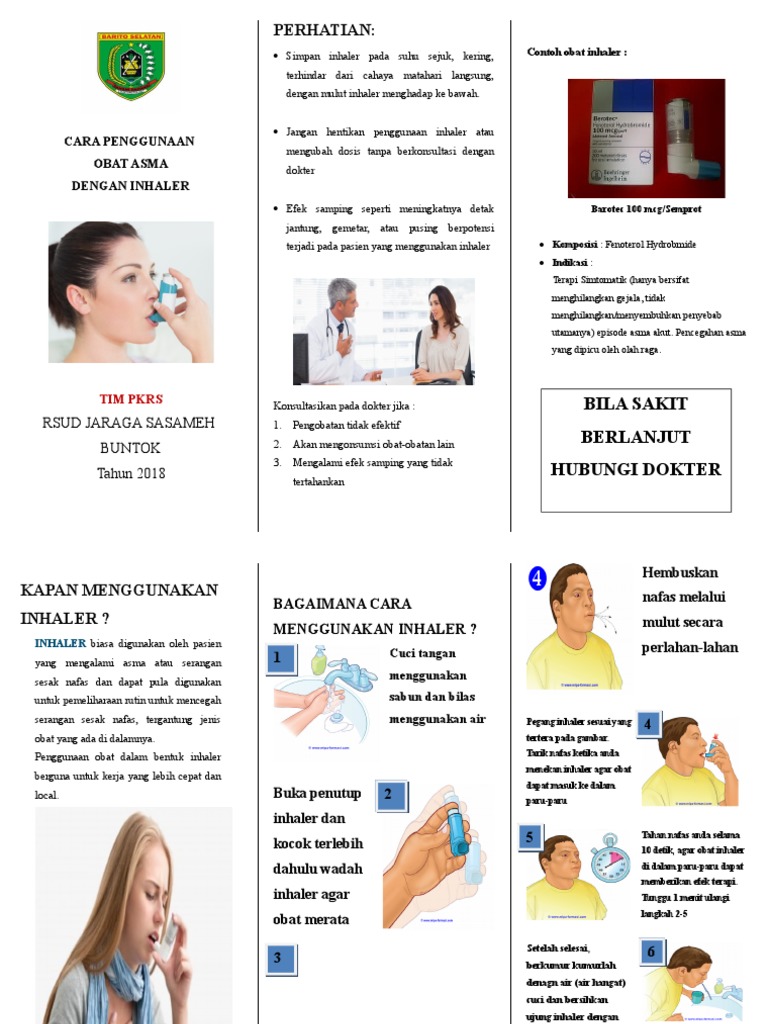Leaflet Penggunaan Inhaler | PDF