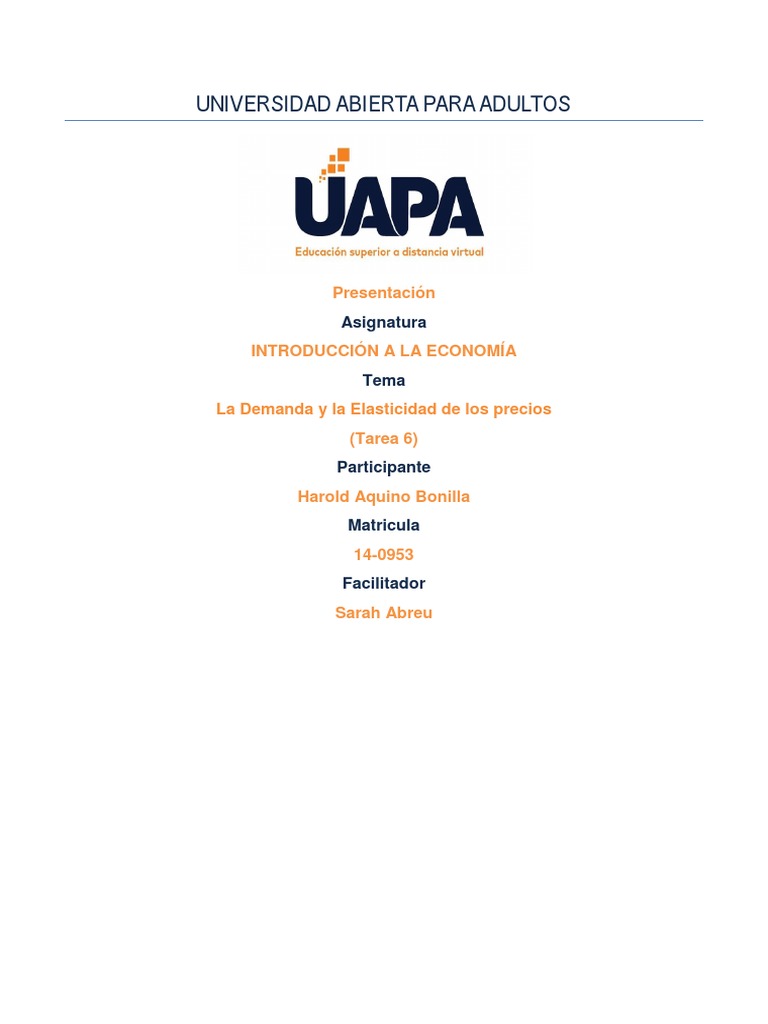 Economia Tarea 6 | Descargar gratis PDF | Elasticidad (economía) | Demanda Economia Tarea 6 | Descargar gratis PDF | Elasticidad (economía) | Demanda