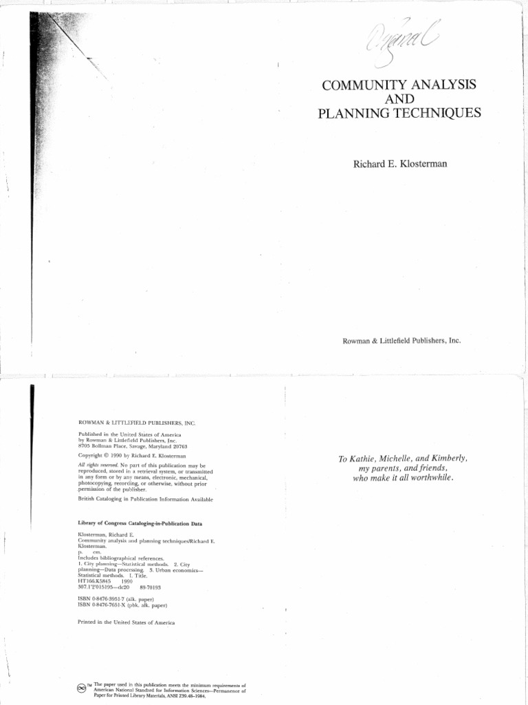 Community Analysis and Planning Techniques | PDF