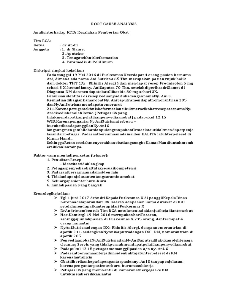 Contoh Form Fmea Dan Rca | PDF