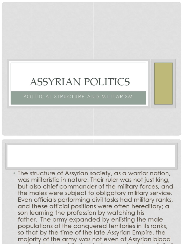 Assyrian Politics: Political Structure and Militarism | PDF | Assyria ...