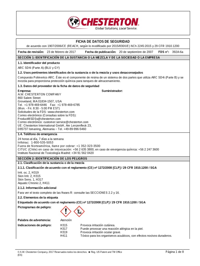 Chesterton Arc Sd4i | PDF | Toxicidad | Titanio