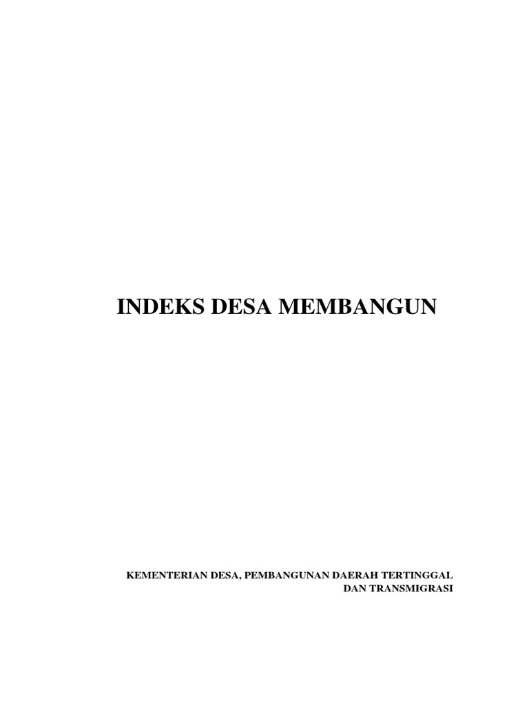 INDEKS DESA MEMBANGUN Final PDF | PDF