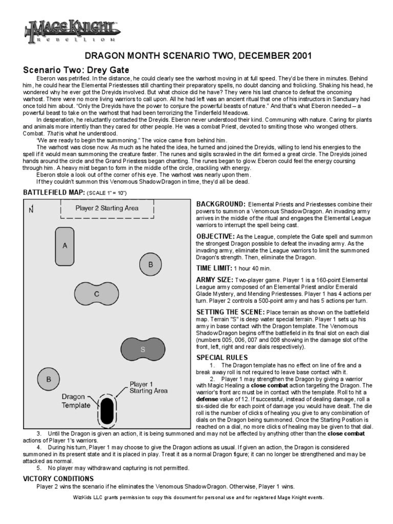Mage Knight Scenario 2001 December Dragon Month Scenario 2 Drey Gate ...