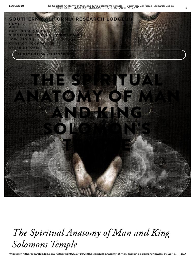 The Spiritual Anatomy of Man and King Solomon's Temple | PDF ...