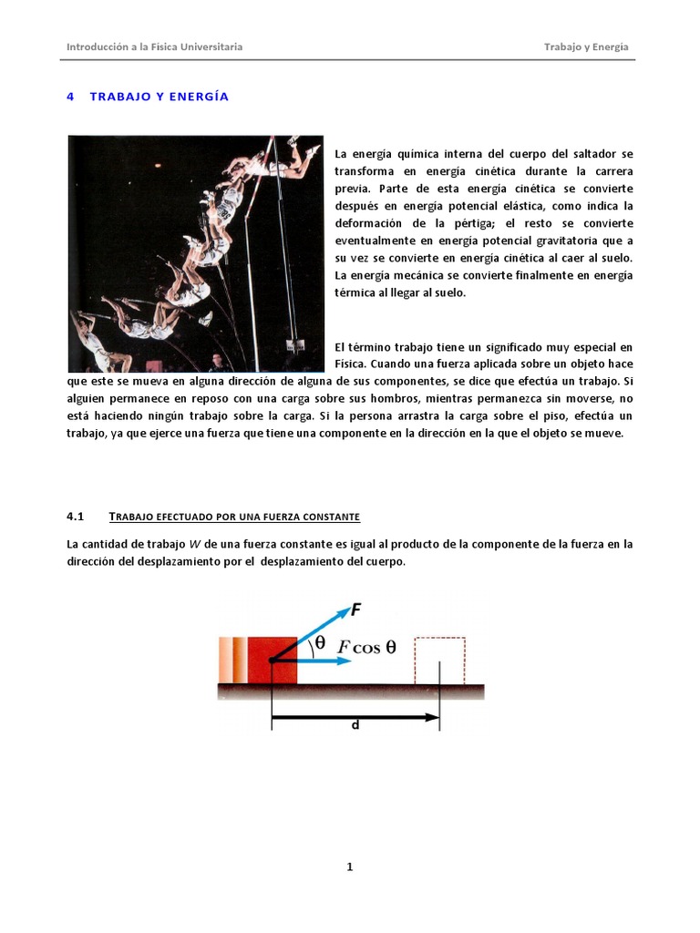 Trabajo y Energia | PDF | Movimiento (física) | Fricción