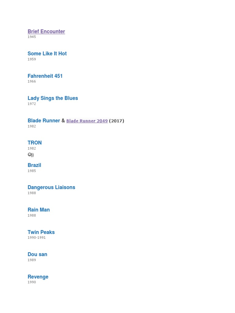 Movie List To Watch | PDF