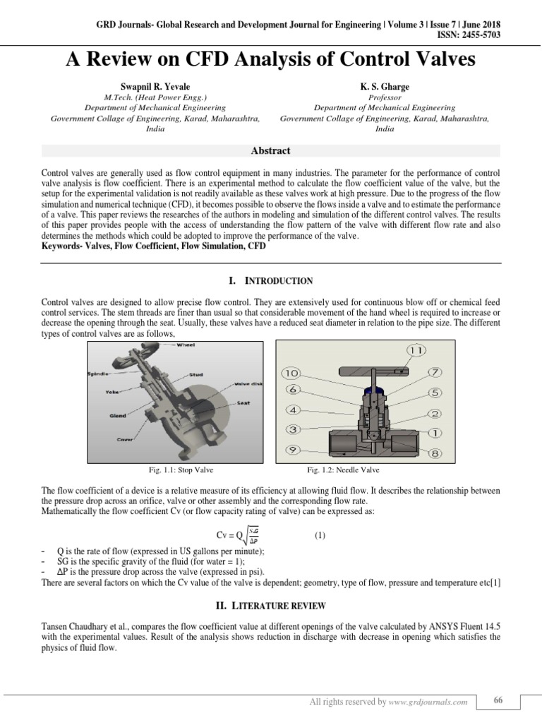 A Review On CFD Analysis of Control Valves | PDF | Computational Fluid ...