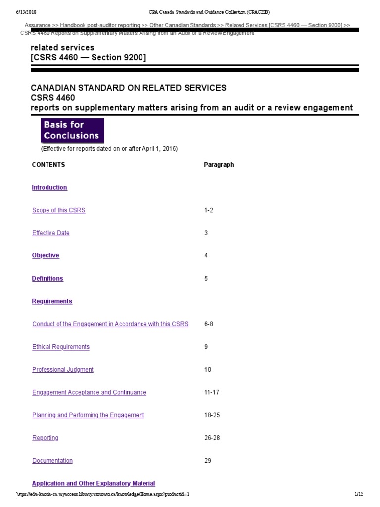 CSRS Related Services PDF | PDF | Audit | Auditor's Report