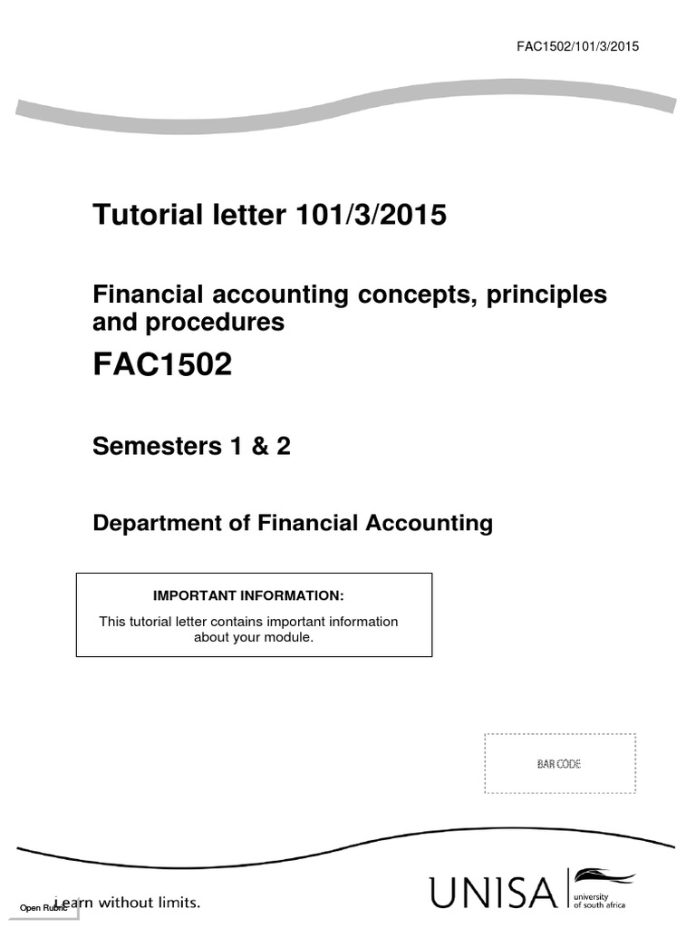 FAC 1502 Tutorial Letter 101-2015 PDF | PDF | Discounting | Test ...