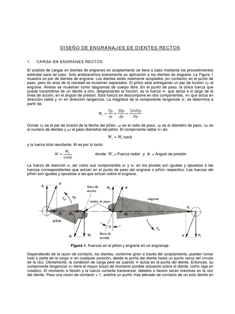 Diseño de Engranajes de Dientes Rectos | PDF | Engranaje | Fatiga ...