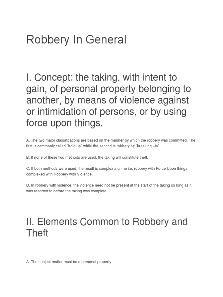Understanding Robbery Laws | PDF | Robbery | Theft
