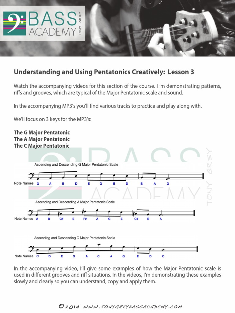 Understanding and Using Pentatonics Creatively: Lesson 3 | PDF