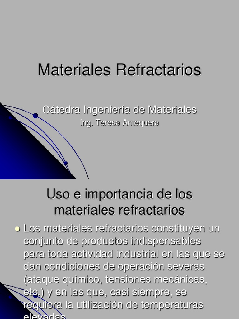 Materiales Refractarios | PDF | Refractario | Gases