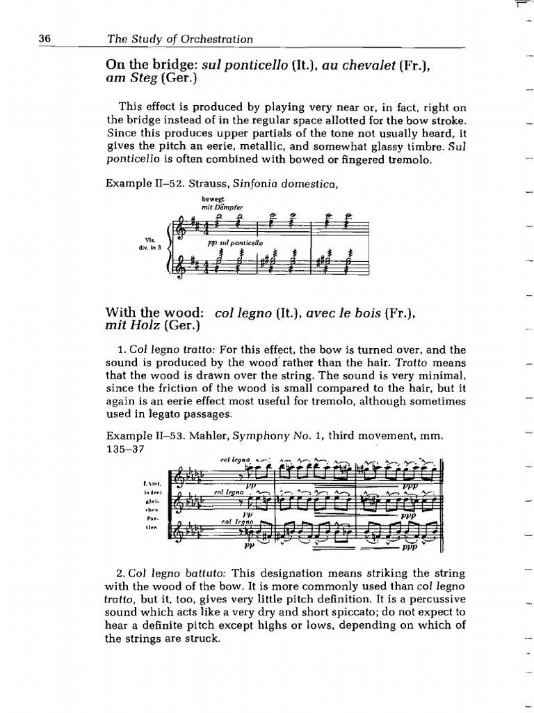 05 Sul Ponticello, Col Legno | PDF | Musicology | String Instruments