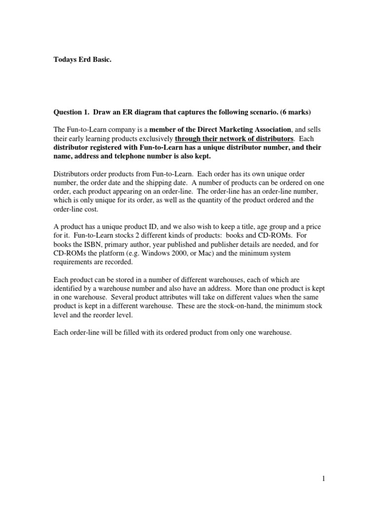 Erd Basic Pdf Warehouse Market Economics