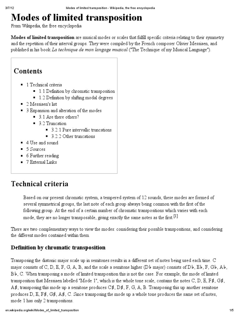 Messiaen Modes of Limited Transposition PDF | PDF | Foreign Language ...