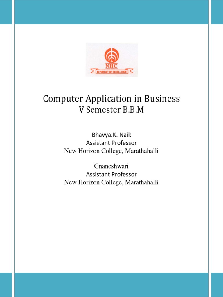 Computer Application in Business NOTES | PDF | System | Information System