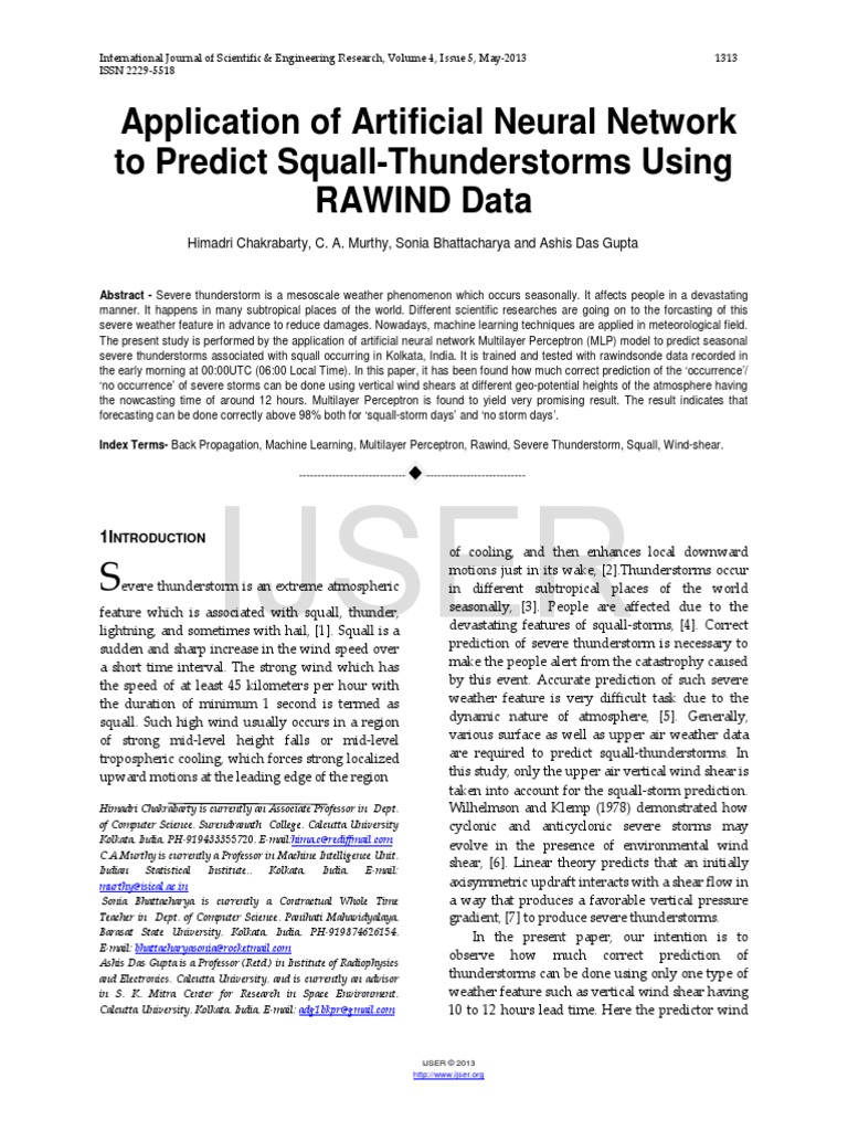 Application of Artificial Neural Network To Predict Squall ...