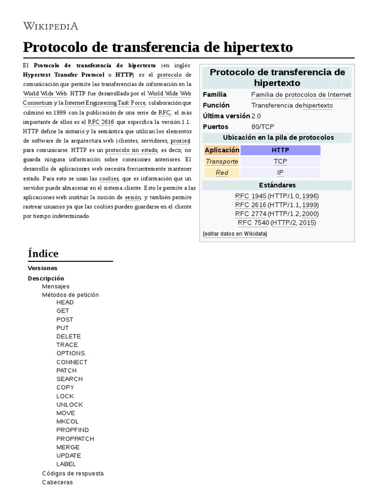 Protocolo de Transferencia de Hipertexto | PDF | Protocolo de Transferencia de Hipertexto ...