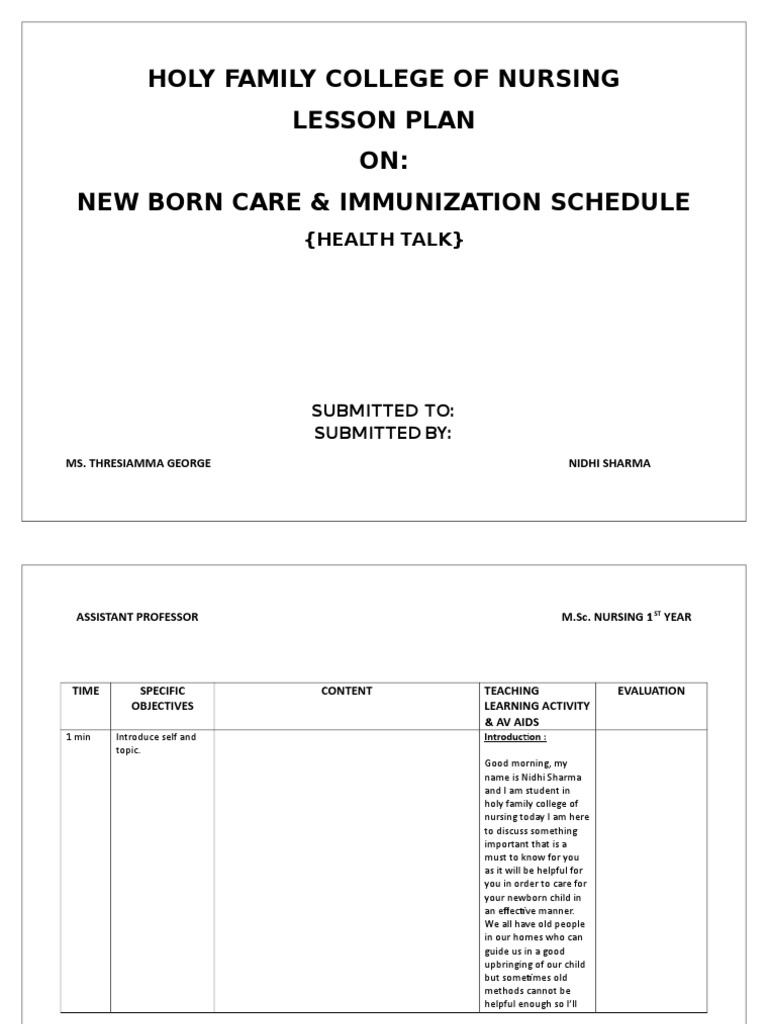 Newborn Care and Current Immunization Schedule | PDF | Vaccines ...