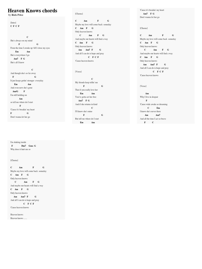 Song Chords and Lyrics | PDF | Song Structure | Songs