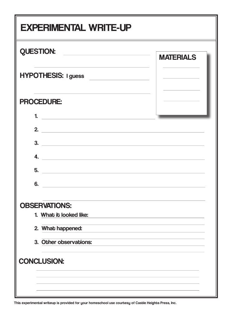 Homeschool Experimental Write-Up Template | PDF