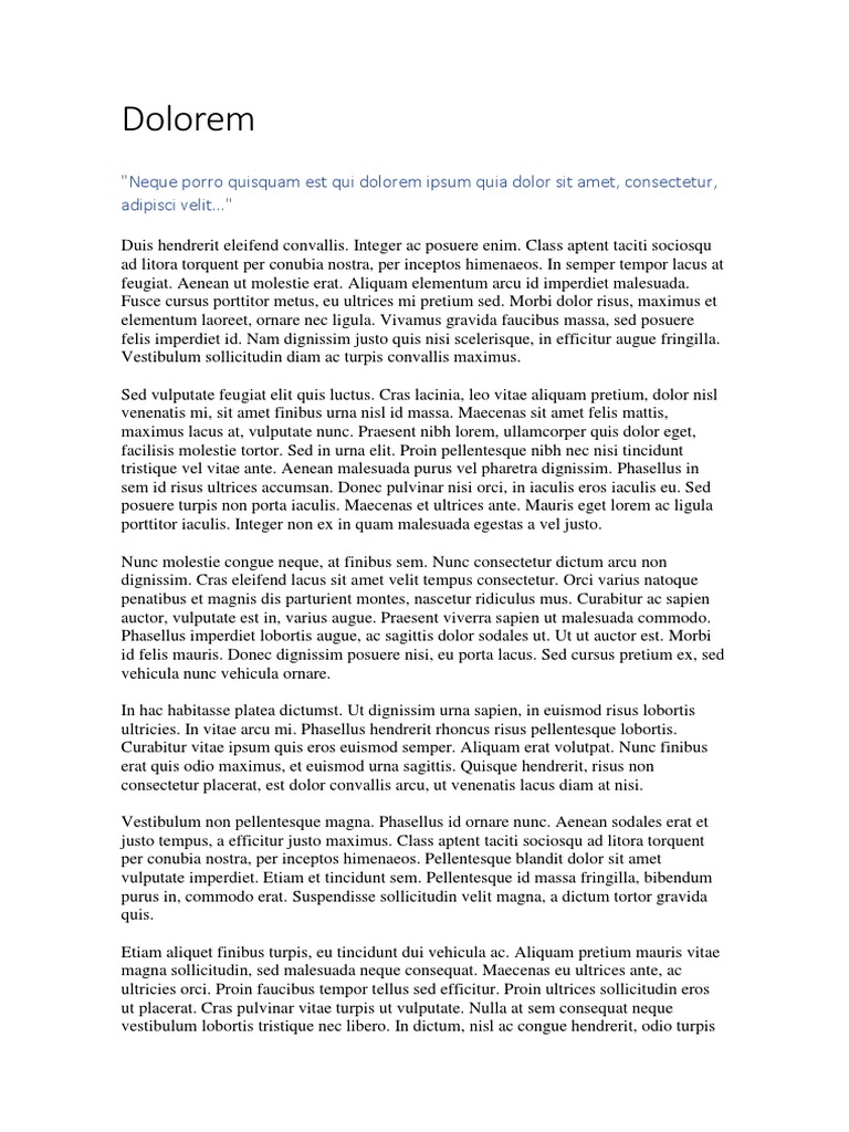 Dolorem: "Neque Porro Quisquam Est Qui Dolorem Ipsum Quia Dolor Sit Amet, Consectetur, Adipisci ...